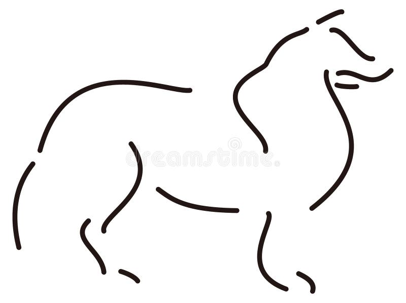 Dog Line Art Animal Vector Illustration Transparent Background Stock ...