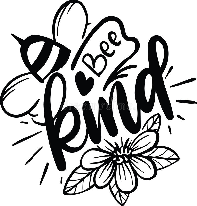 Bee Kind stock vector. Illustration of kind, grow, decoration - 221558896