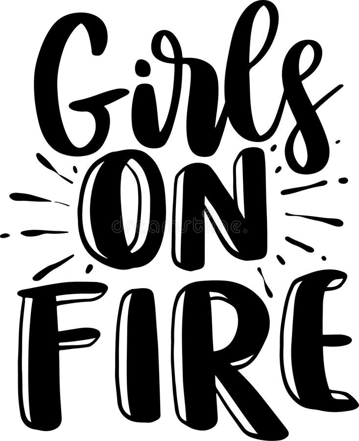Girls on Fire stock vector. Illustration of flower, fashion - 221560471