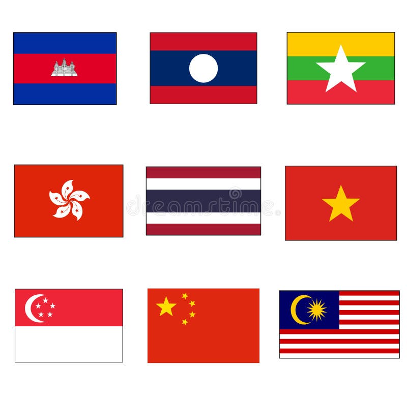 Southeast Asia Flag Set Stock Illustrations – 662 Southeast Asia Flag ...