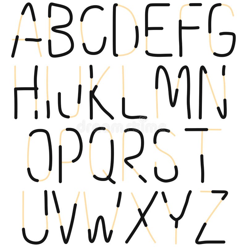 Striped Wire Insulation.Vector Alphabet. Stock Vector - Illustration of ...