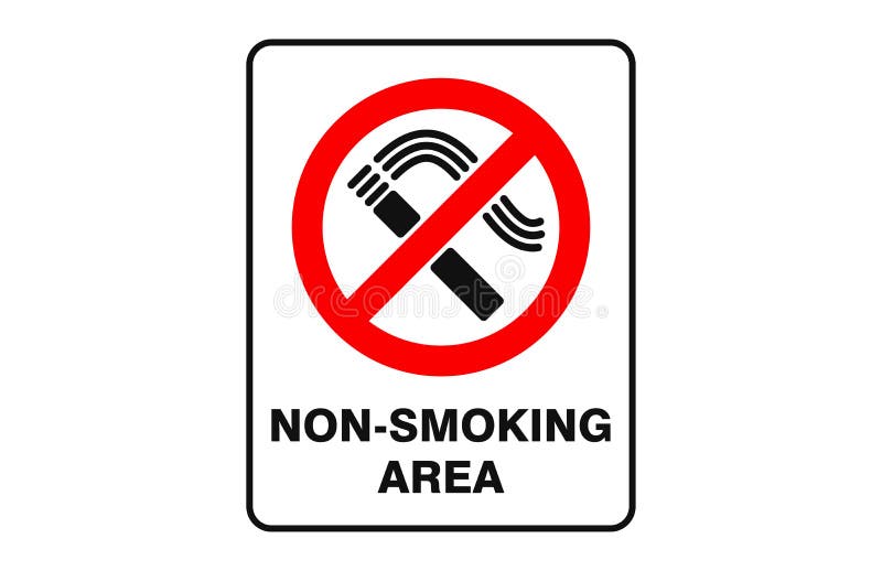 Non-Smoking Area Sign Hazard Warning Stock Vector - Illustration of ...
