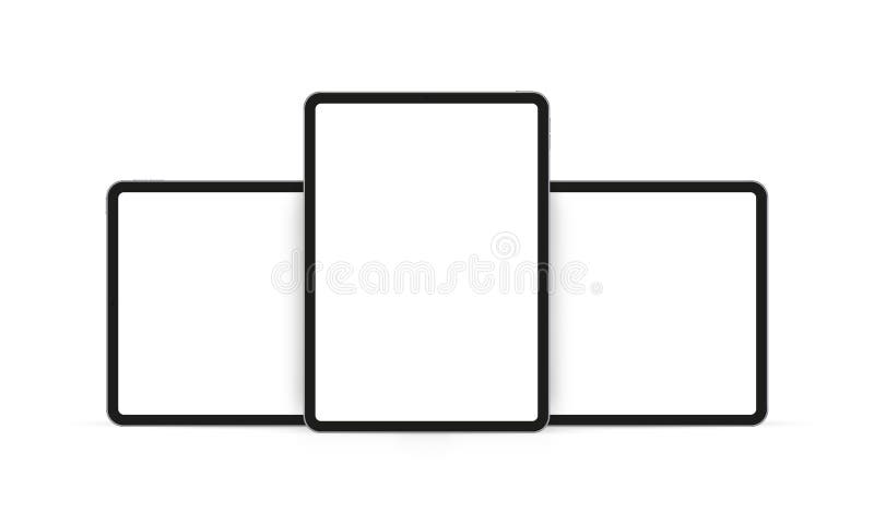Tablet Computers Mockups with Vertical and Horizontal Screens Stock ...