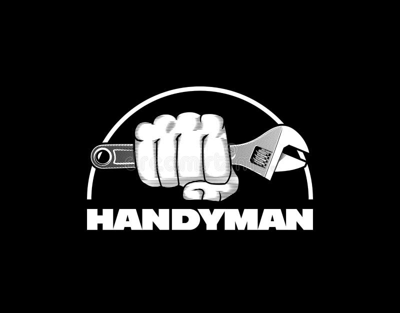 Handyman Logo with Abstract Hammer Flash Tool Icon Stock Vector ...