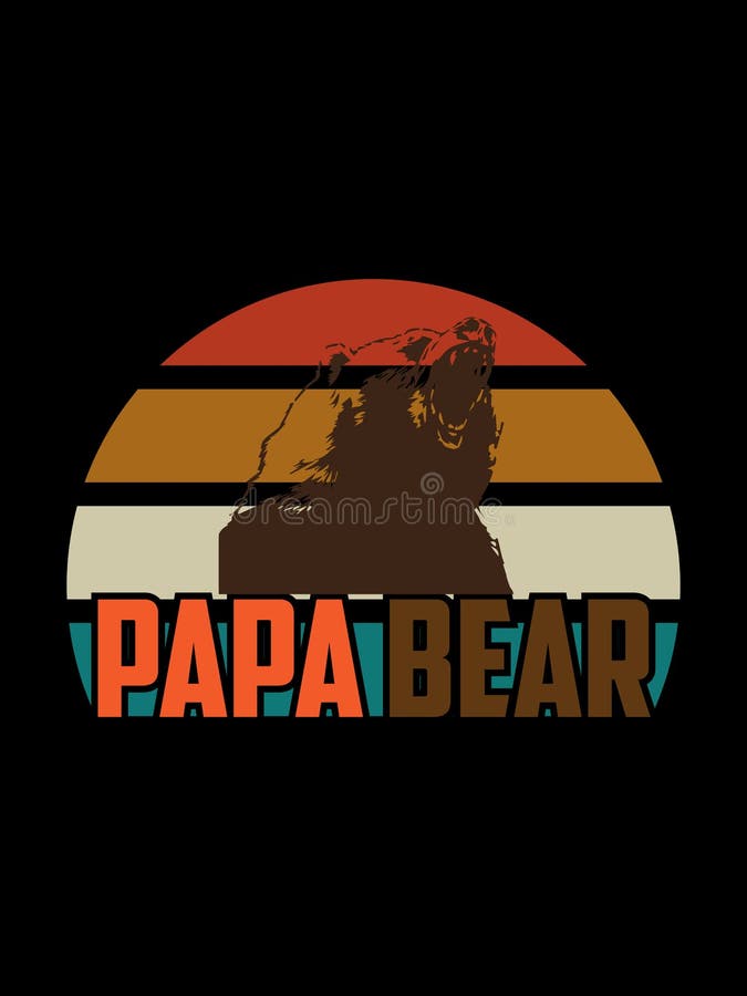 Papa Papa Papa Papa Vintage T-shirt Design. Stock Vector - Illustration ...