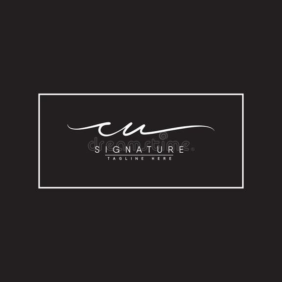 Initial Letter CU Logo - Hand Drawn Signature Logo Stock Vector ...