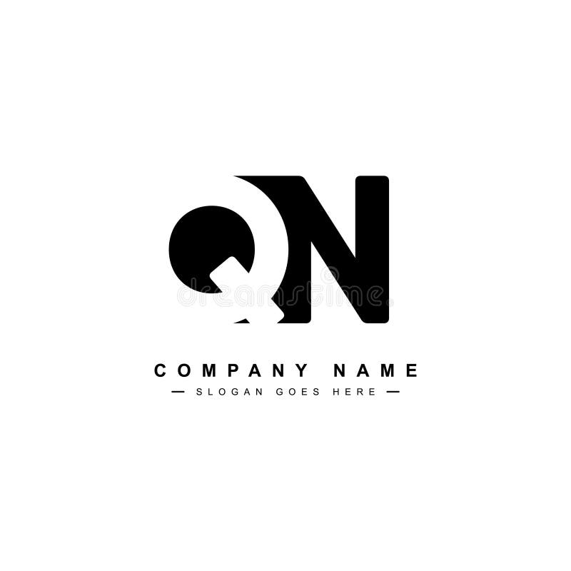 Initial Letter QN Logo - Minimal Business Logo Stock Vector ...