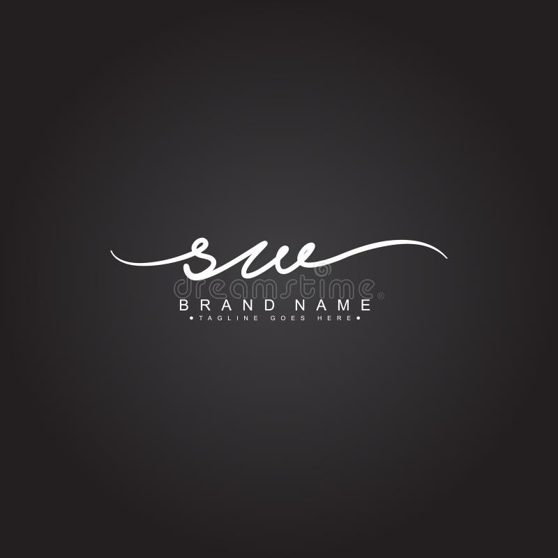 Initial Letter SW Logo - Handwritten Signature Style Logo Stock Vector ...