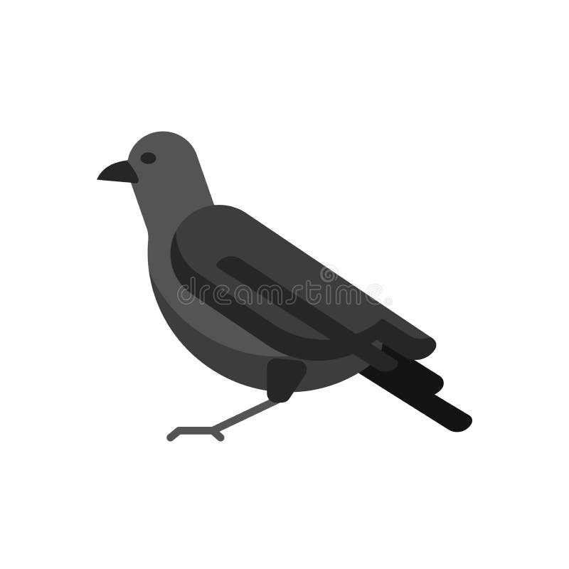 Flat Crow Icon, Bird Animal Icon. Flat Icon Design Vector Stock Vector ...