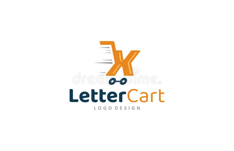 Shopping Cart Letter X Logo Stock Vector - Illustration of shopping ...