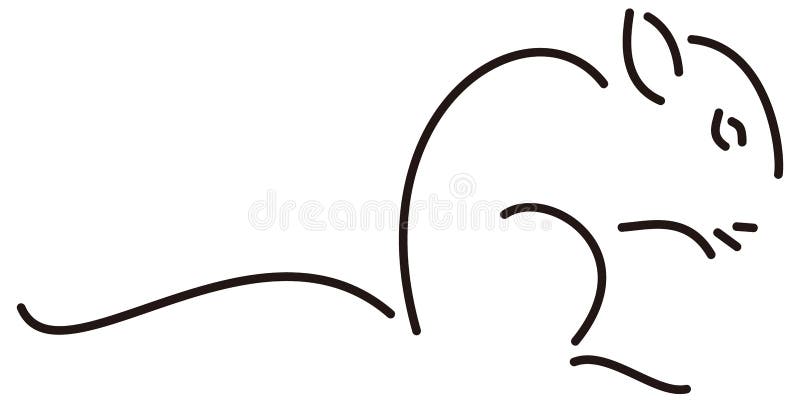 Mouse Rodent Line Art Animal Vector Illustration Transparent Background ...