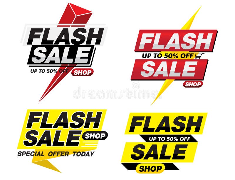 Flash Sale Banner Promotion Tag Design for Marketing Stock Vector ...