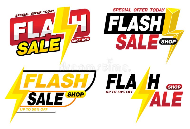 Flash Sale Banner Promotion Tag Design for Marketing Stock Vector ...