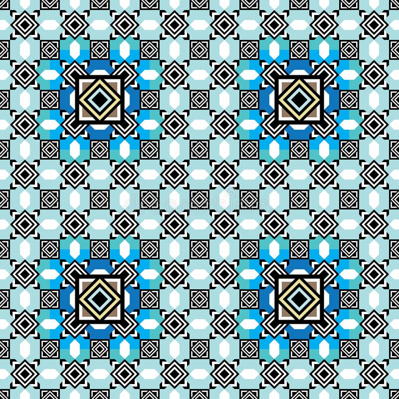 Abstract Square Pattern in Blue and Black Colors with Light Color ...