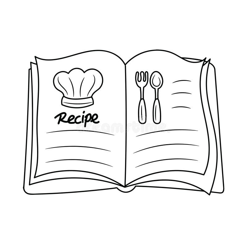 Recipe Book with Spoon and Fork Vector Illustration Stock Vector ...