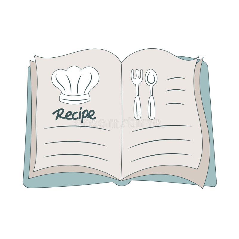 Recipe Book with Hand Drawn Vector Illustration Stock Vector ...