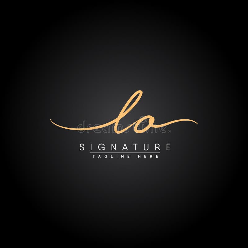 Initial Letter LO Logo - Handwritten Signature Logo Stock Vector ...