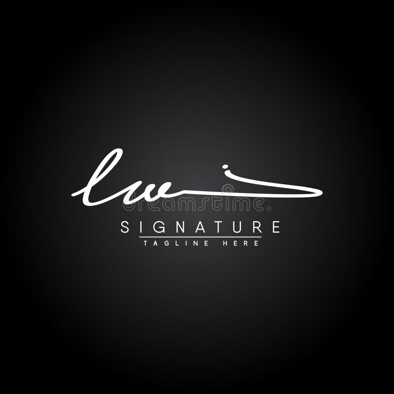 Initial Letter LW Logo - Hand Drawn Signature Logo Stock Vector ...