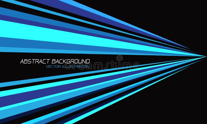 Abstract Blue Tone Line Speed Triangle Shape Direction on Black Design ...