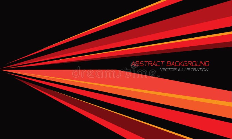Abstract Red Yellow Orange Line Speed Triangle Shape Direction on Black ...
