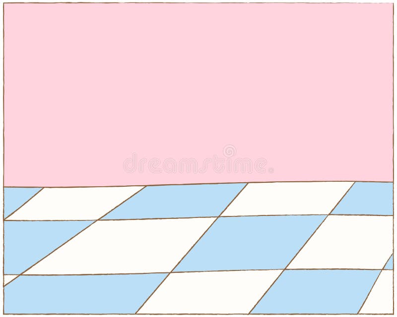 Hand Drawn Cartoon Background with Tiled Floor Stock Vector ...