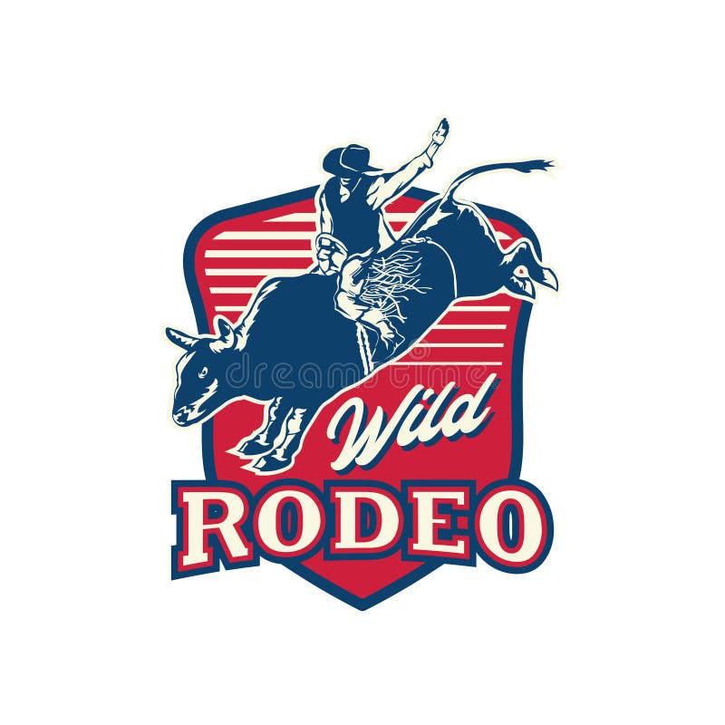Bull Rodeo Vector Illustration Logo Design Stock Vector - Illustration ...