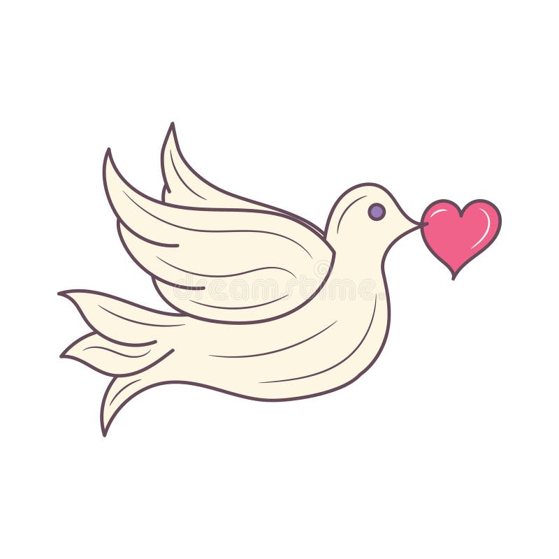 Bird Holding Heart Sign Stock Illustrations – 215 Bird Holding Heart ...