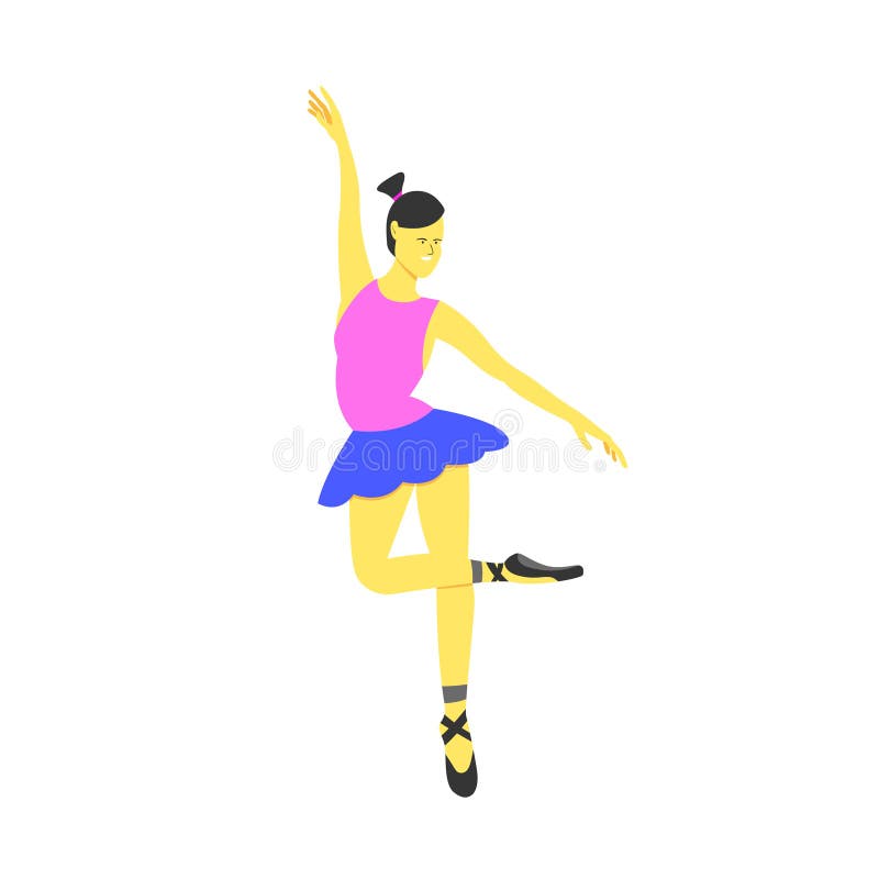 Flat Character Design Ballet Girl Who Has Natural Gestures with ...