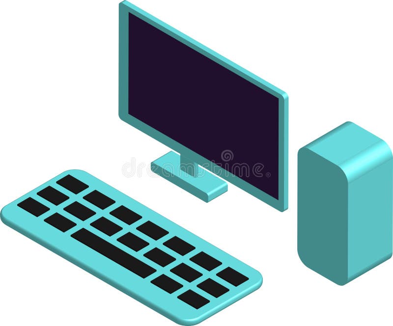 Isometric Desktop and Workstation Background Stock Vector ...
