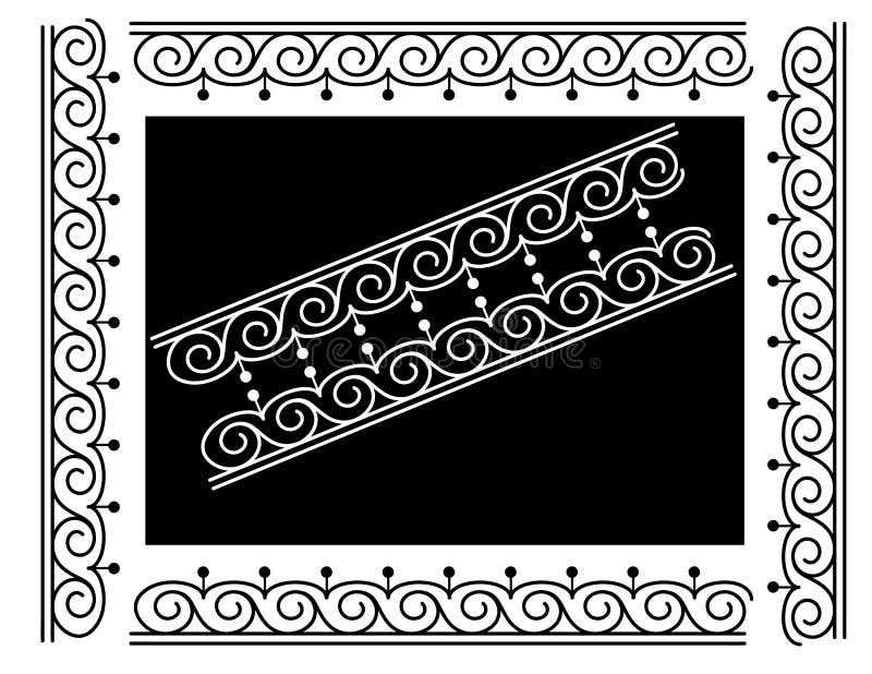 Rectangle Border Design Concept of Rangoli or Kolam Design with Floral ...