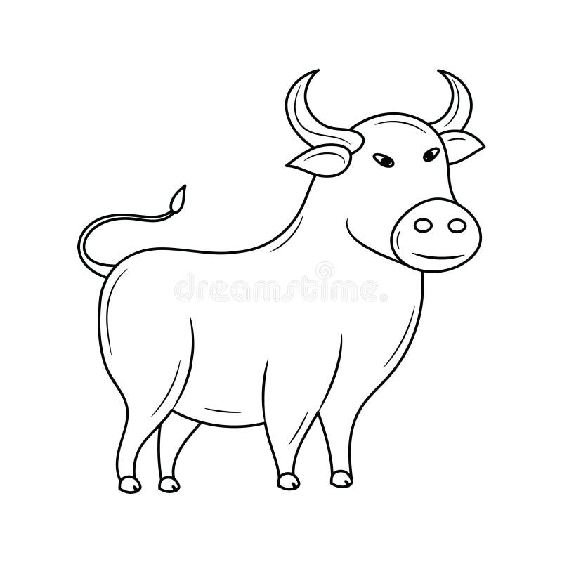 Simple Bull Colored Vector Illustration Stock Vector - Illustration of ...