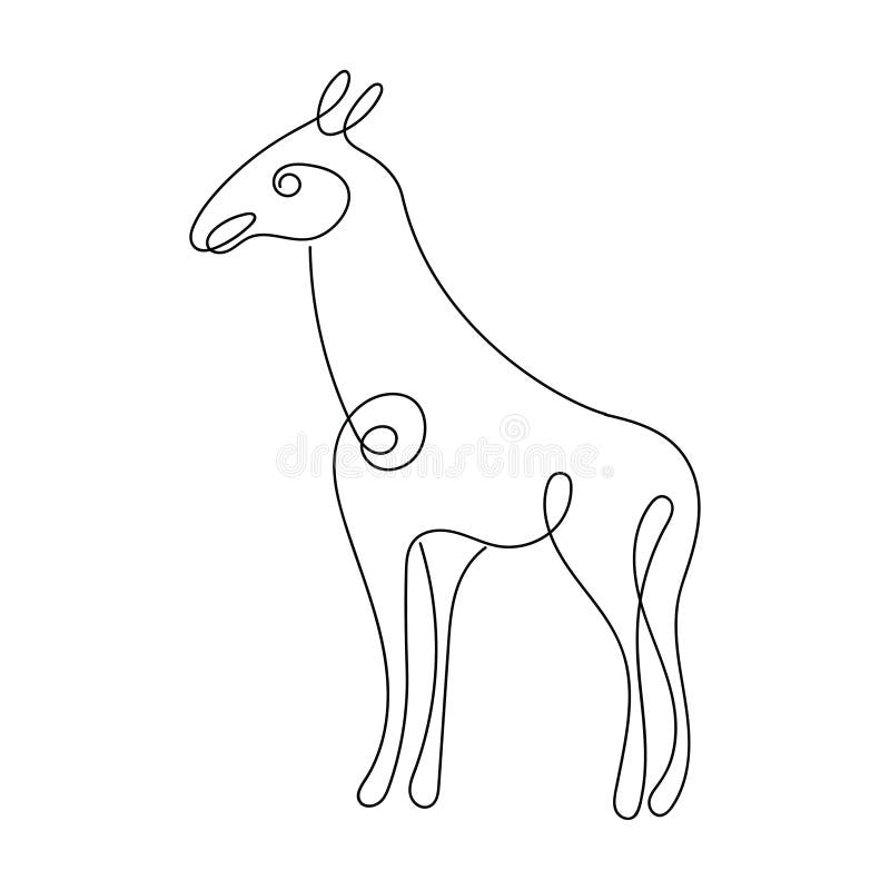 Abstract Giraffe Line Art Vector Illustration Stock Vector ...
