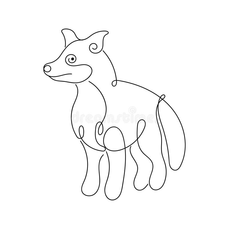 Abstract Minimalist Fox Line Art Vector Illustration Stock Vector ...