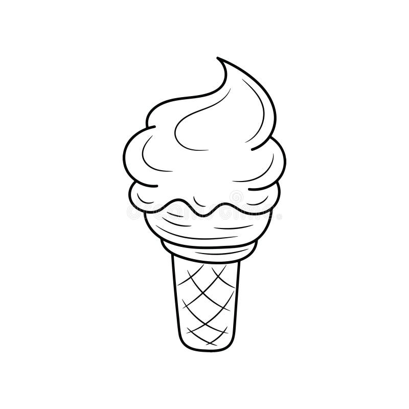 Simple Ice Cream, Hand Drawn Vector Illustration Stock Vector ...