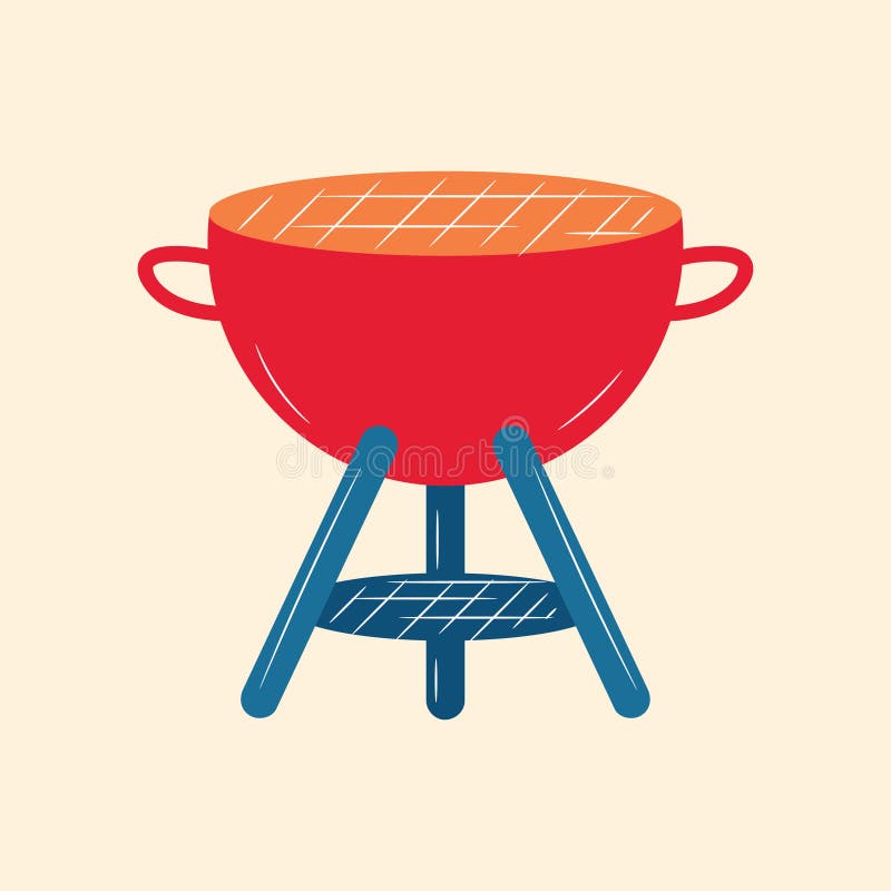 Barbeque Grill Roaster Colored Grill Tool Vector Illustration Stock ...
