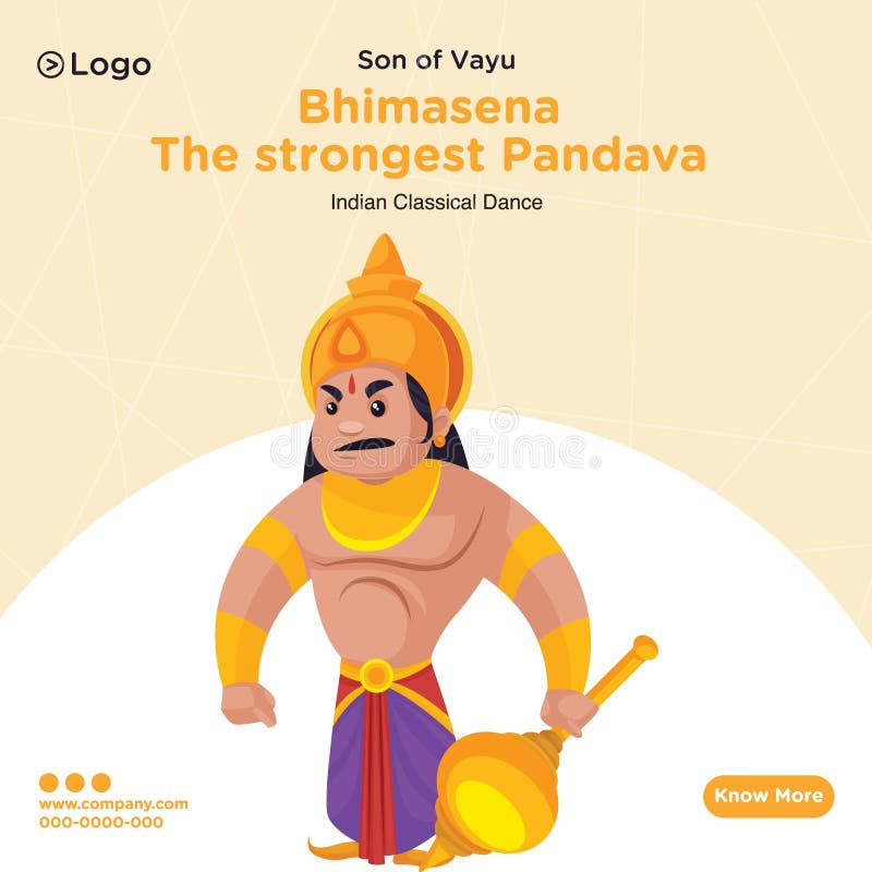 Banner Design of Bhimasena the Strongest Pandava Stock Vector ...