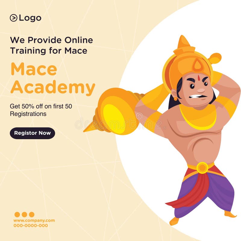 Banner Design of Mace Academy Stock Vector - Illustration of muscular ...