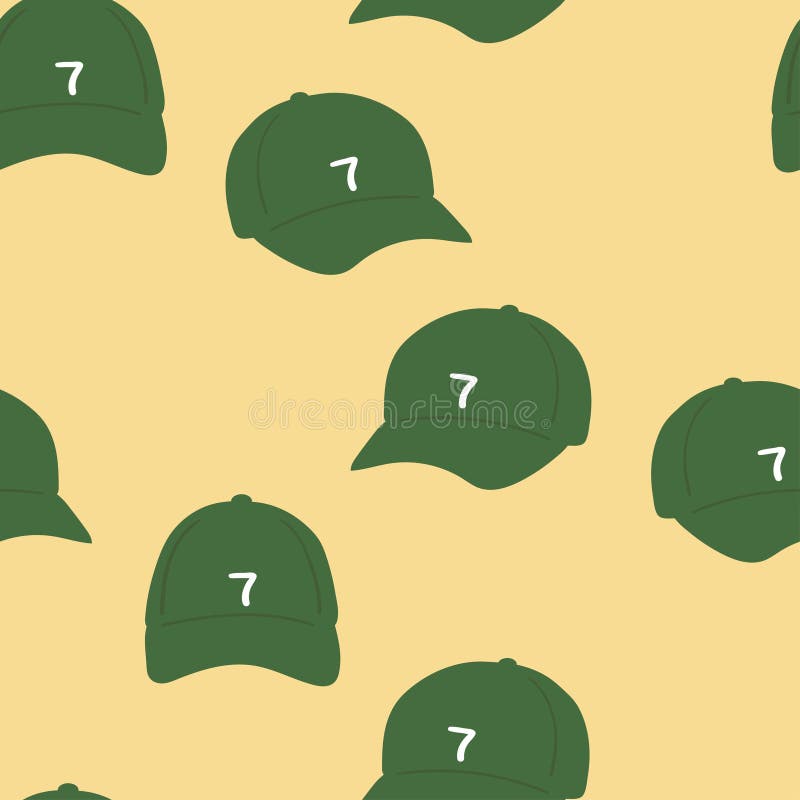 Seamless Pattern with Cute Cartoon Green Caps for Fabric Print, Textile ...