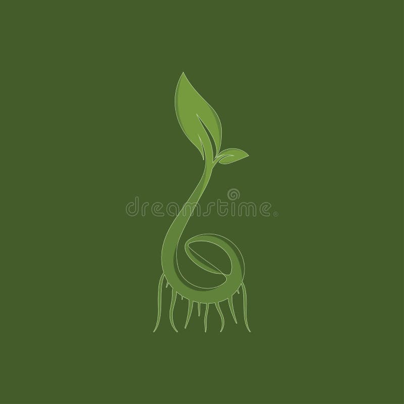 Planting Seed Sprout in Ground. Symbol Grow Sapling. Green Fresh Plant ...