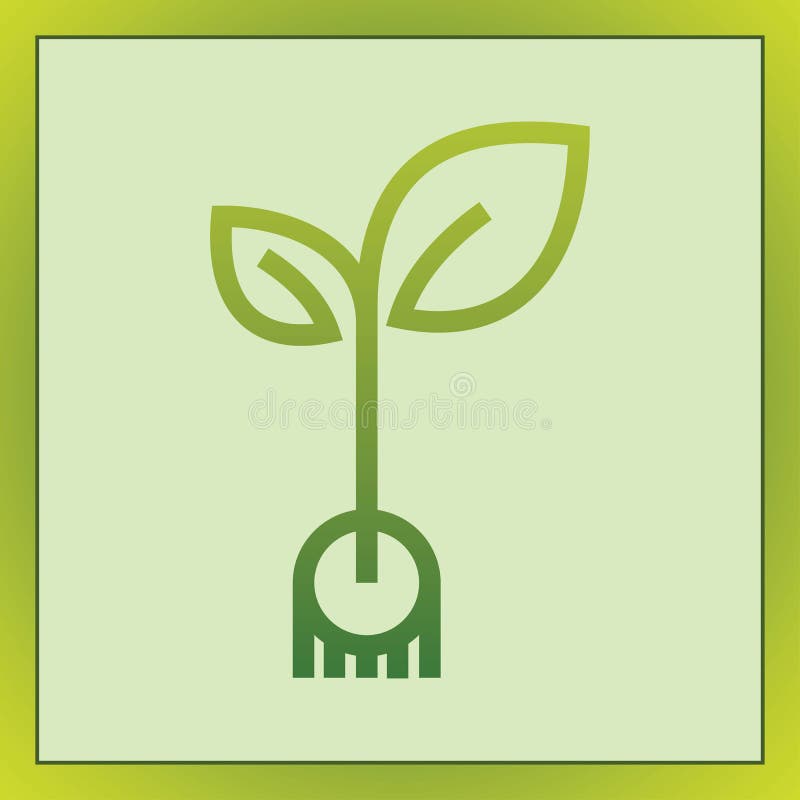 Planting Seed Sprout in Ground. Symbol Grow Sapling. Green Fresh Plant ...
