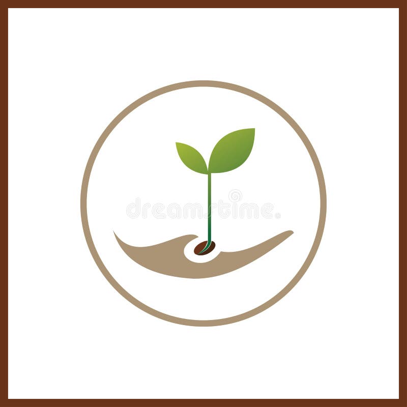 Planting Seed Sprout in Ground. Symbol Grow Sapling. Green Fresh Plant ...