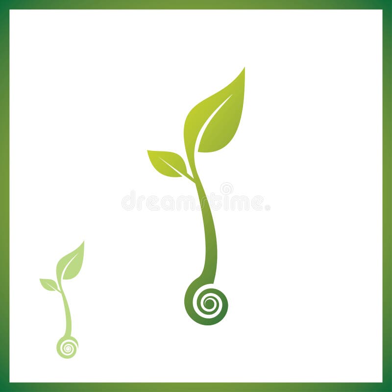 Planting Seed Sprout in Ground. Symbol Grow Sapling. Green Fresh Plant ...
