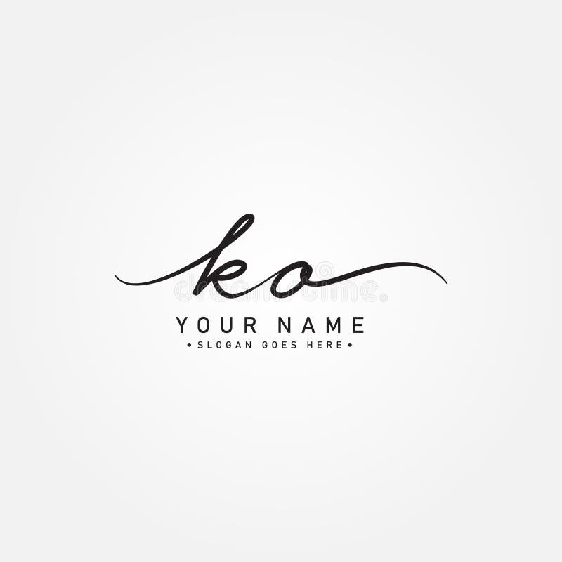Initial Letter KO Logo - Hand Drawn Signature Logo Stock Vector ...