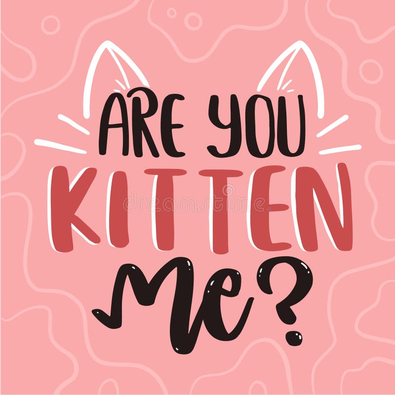 Are you Kitten Me? stock vector. Illustration of love - 223054156