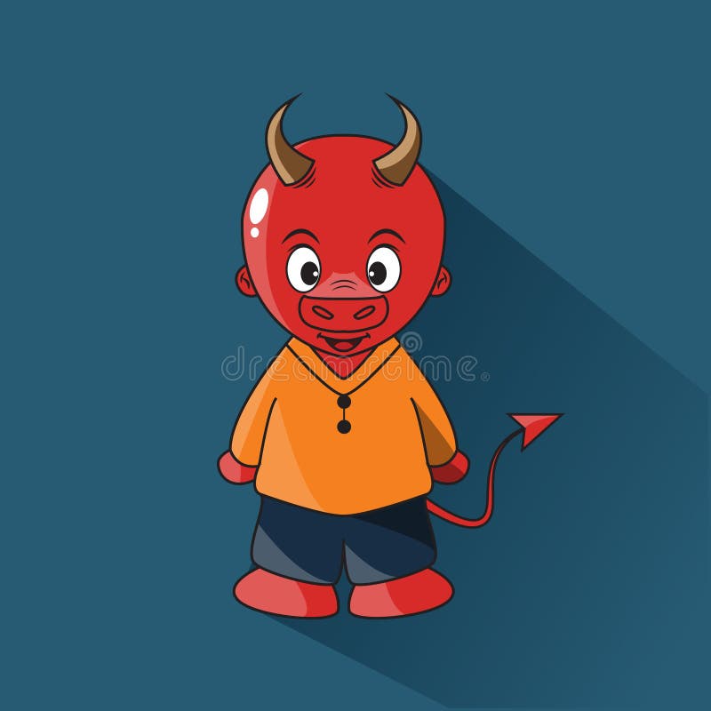 Devil Boy Character Mascot Logo Stock Vector - Illustration of heritage ...