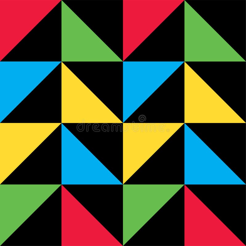 Seamless Vector Pattern with Colorful Triangles Stock Vector ...