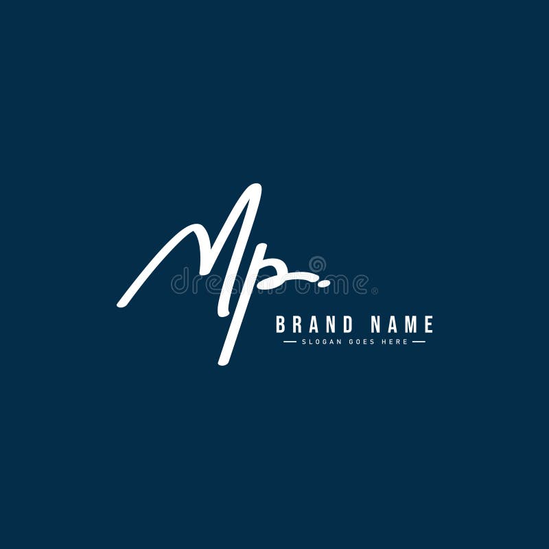 Handwritten Signature Logo for Initial Letter MP Stock Vector ...