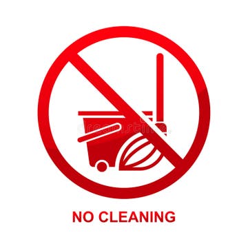 No Cleaning Sign Isolated on White Background Stock Vector ...