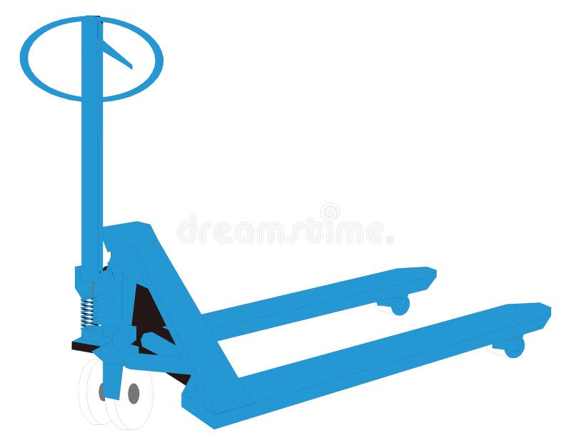 Blue Floor Jack Tool Vector Illustration Transparent Background Stock ...