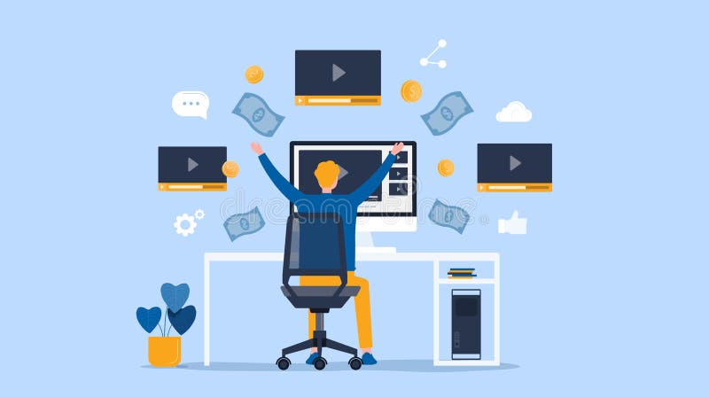 Business People Create Video Content for Make Money Earning Online ...